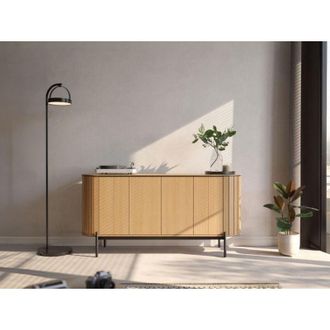 BOBOCHIC Bobochic - Buffet arrondi 4 portes 168 cm amboise couleur ch&ecirc;ne