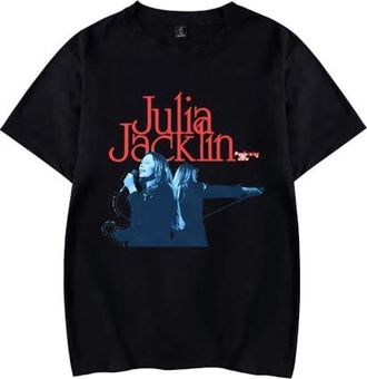 Generic Julia Jacklin Pic T-shirt d&eacute;contract&eacute; &agrave; manches courtes pour femme et homme, Noir, 3XL