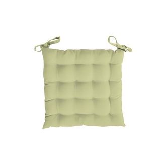 Soleil d'Ocre Alix Dessus de Chaise Capitonn&eacute;, Polyester, Vert Citron, 40x5x40 cm