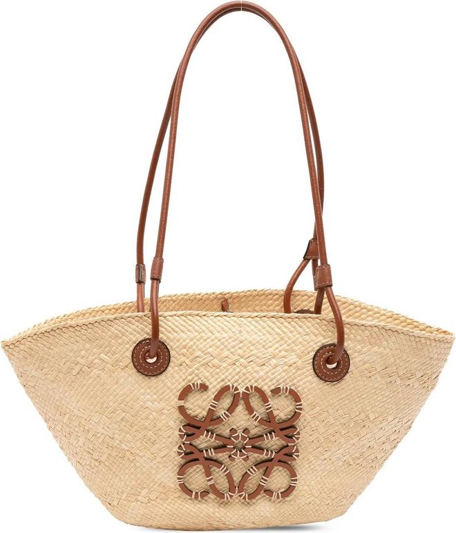 Shopper - Paulas Ibiza Small Anagram Raffia Tote - Gr. unisize - in Braun - f&uuml;r Damen