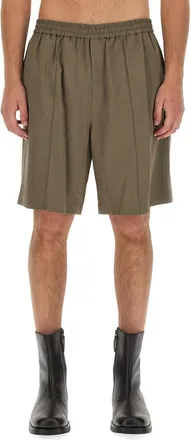 Helmut Lang Pull-On Rayon Bermudas - Green