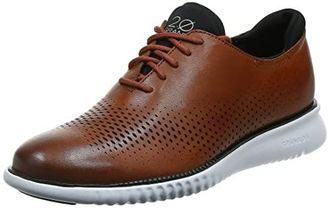 Cole Haan Homme 2.Zerogrand Laser Wingtip Oxfords Tissu, Brun Roux Britannique/Ivoire, 43 EU