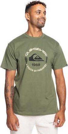 Quiksilver Circle Logo SS T-Shirt, Green, XS Mens