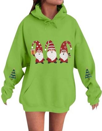 Generico Sweat &agrave; capuche pour femme &agrave; capuche en molleton dautomne dhiver &agrave; manches longues en coton renne confortable hoodie sweatshirt classique surdimension