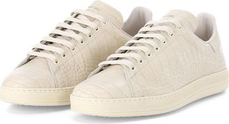 Tom Ford Homme, Chaussures, Beige, Taille: 45 EU Printed Croc Warwick Baskets