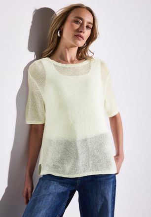 Street One Strickpullover mit seitlichen Schlitzen, halbarm