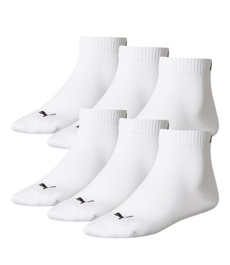 Puma 6 Paar Unisex Quarter Socken Sneaker Gr. 35-49 für Damen Herren Füßlinge, Farbe:300 - white, Socken & Strümpfe:43-46