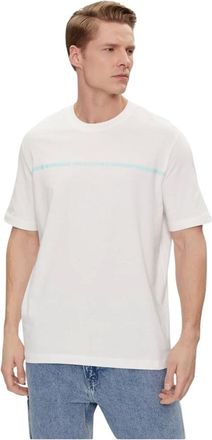 A|X Armani Exchange Homme, Tops, Blanc, Taille: XL TShirt coton logo brod&eacute; - Armani exchange