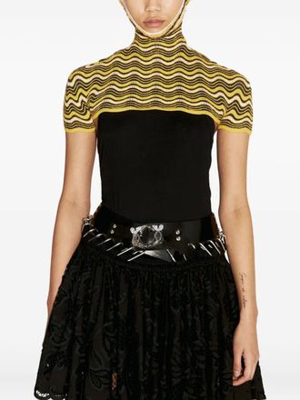 Isa Boulder haut en maille à motif ondulé - Jaune