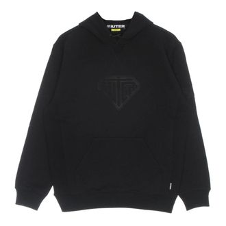 Iuter Schwarzer Logo Hoodie mit K&auml;ngurutasche - - Sweatshirts & Hoodies - Herren - Schwarzk - XL