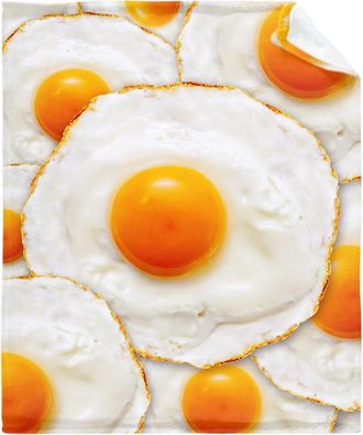 Generic Spiegelei Kuscheldecke Flauschig Decke 100x130cm, 3D Spiegelei Fleecedecke Weich Sofadecke Warm Bettdecke Decken Wohndecke Tagesdecke Sofaüberwurf Sch