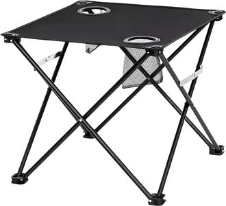 Generico Campingtisch - Klapptisch aus Aluminium | H&ouml;henverstellbare Halterung im Freien | Tisch mit Griff und Aufbewahrungsnetz | Wanderm&ouml;bel mit einfacher Tr