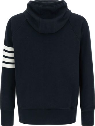 Thom Browne Striped Cotton Hoodie - Blue