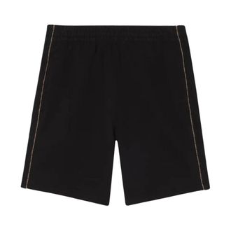 Burberry Shorts en coton avec passepoil Check - Homme - Shorts - Noir - Taille: S