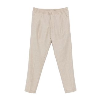BRIGLIA 1949 Beige Wollhose mit Tunnelzugsaum - - Trousers - Herren - Beige - L