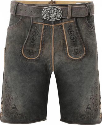 Almbock Bayrische Lederhose Herren - Lederhose original Wildbock (100% Wildleder) - Wildbock-Lederhose braun Used in Gr. 56