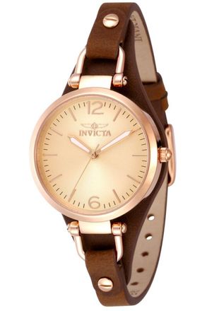 Invicta Wildflower 49590 Damenuhr - Quarzwerk - Edelstahl mit ros&eacute;goldenem Zifferblatt - 32 mm
