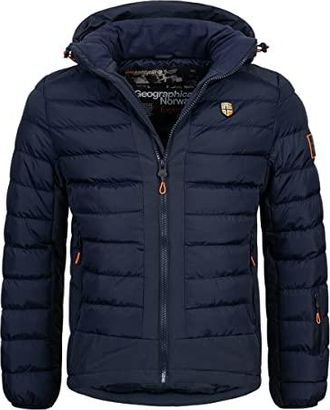 Geographical Norway Veste dhiver matelassée à capuche Parka dextérieur matelassée FvS Production H-H, bleu marine, XL