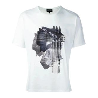 Emporio Armani T-Shirt mit Grafik-Print - - Tops - Herren - Wei&szlig; - 2XL