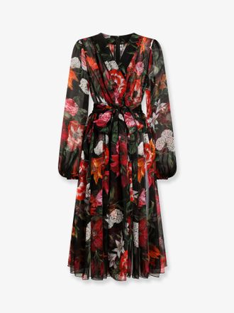 Dolce & Gabbana Chiffon dress with floral print - DOLCE & GABBANA - gender_Woman