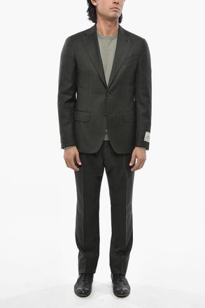 Corneliani CC COLLECTION Karierter Anzug Aus Schurwolle Mit Klassischem Revers Corneliani