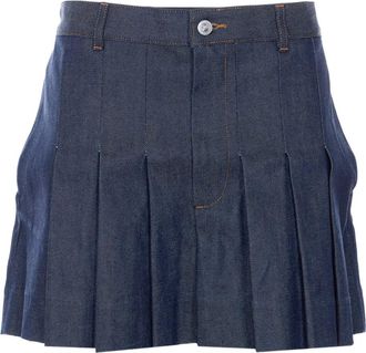 A.P.C. pleated mini skirt - Blau