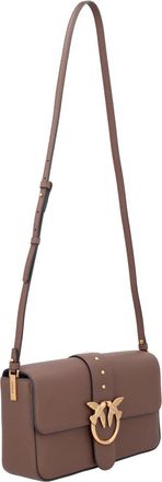 Pinko Womens Love Medium Bag Brown Leather Shoulder
