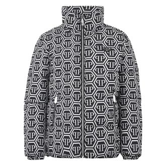 Philipp Plein Nylon Puffer Jacket Monogram - - Jackets - Herren - Schwarzk - S