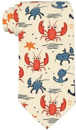 Generic Écrevisses Mignonnes Cravate Homme Classique Cravates Hommes Polyvalente Cravates Pour Célébrations Événements Mariages