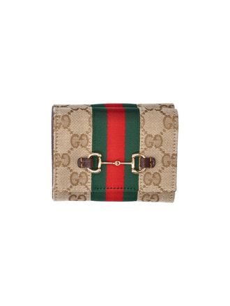 Gucci Tri-Fold Wallet Horsebit Web