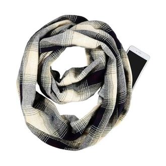 Generic &Eacute;charpe avec poches - Accessoires chauds, doux et l&eacute;gers avec poche &agrave; fermeture &eacute;clair, &eacute;charpe tour de cou pour femme, fournitures de f&ecirc;te d&eacute;contract