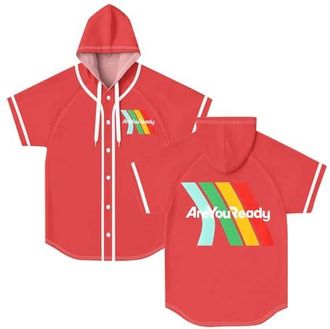 Generic ARC Raiders AreYouReady T-shirt de baseball unisexe à manches courtes et col rond, Rouge, XS