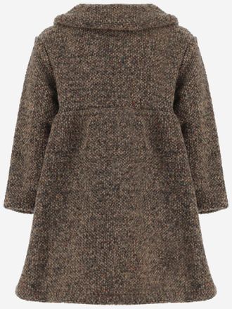 1+ in the family Kids Wool Tweed Coat Taupe