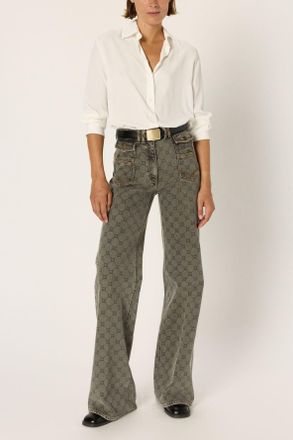Gerard Darel Jean flare &agrave; monogramme - ANNA - anthracite