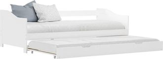 vidaXL Ausziehsofa Bettgestell Wei&szlig; Kiefernholz 90&times;200 cm Vidaxl