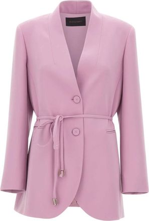 Elena Miro Femme, Vestes, Violet, Taille: 46 FR Blazer sans Col