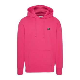 Tommy Jeans Relaxed Fit Hoodie mit Baumwollabzeichen - - Sweatshirts & Hoodies - Herren - Rosa - M