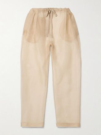 Khaite Trenton Hose Aus Seidenorganza Mit Falten - Neutral