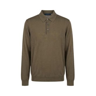 Kiton 14-Mikron-Langarm-Poloshirt - - Tops - Herren - Gr&uuml;n - L