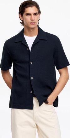 Arket Jerseyhemd Mit Waffelmuster -Blau