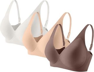 Generic Soutien-gorge fronc&eacute;, doux et confortable, soutien-gorge sans fil, lingerie pour femme, soutien-gorge de sport pour tous les jours inconfortable, AD, 