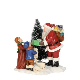 Luville collectables Santa with Gifts-l6,5 x w6,5 x h7,5 cm, originelle Dekoration f&uuml;r Weihnachten, Mehrfarbig, einzigartig