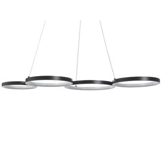 Beliani Beliani - Lampe Suspendue avec Design &agrave; 4 Anneaux led en Aluminium Noir Pibor