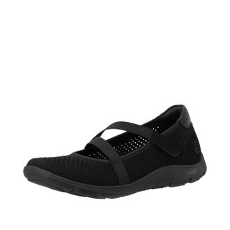 Remonte Riemchenballerina REMONTE, Damen, Gr. 40, schwarz, Lederimitat, Textil, Basic, Schuhe Riemchenballerina, Klettschuh, Slipper mit Lite&acute;n Soft-Ausstattu