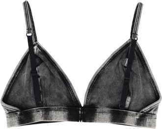 Diesel Denim Cotton Triangle Bikini Top - Gray