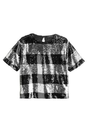 Next Paillettenshirt Gestreiftes Rundhals-T-Shirt mit Pailletten (1-tlg)