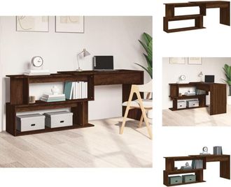 vidaXL Eckschreibtisch Braun Eichen-Optik 200x50x76 cm Holzwerkstoff - Schreibtisch - Eckschreibtisch - Home Office - Arbeitsplatz - Holzwerkstoff