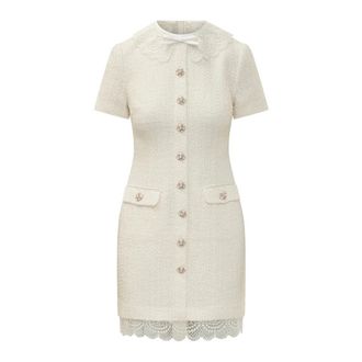 Self Portrait Spitzenbesetztes Minikleid - - Dresses - Damen - Beige - M