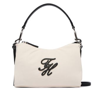Tommy Hilfiger Handtasche Tommy Hilfiger Th Elevated Nylon Mini Crossover AW0AW18623 &Eacute;cru
