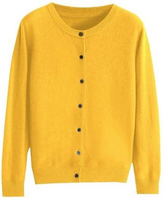 Generic Cardigan pour Femme Automne Printemps À Manches Longues Cardigan Tricoté Drapé Ouverte Devant Chic Et Élégant Décontracté Veste Léger Col Rond en Cach
